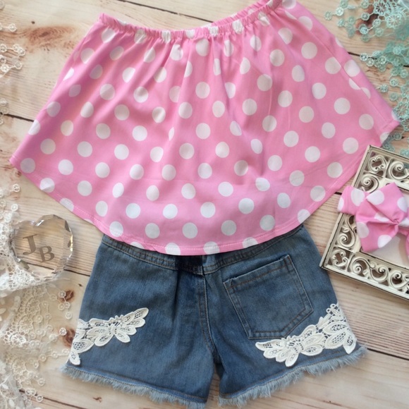 Matching Sets | Boutique Girls 3pc Pink Denim Outfit | Poshmark